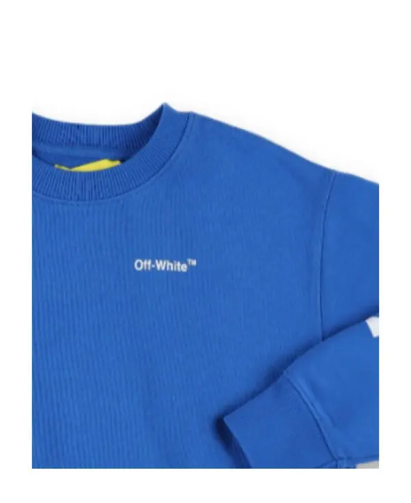 Off-White Logo-print Striped Crewneck Sweatshirt