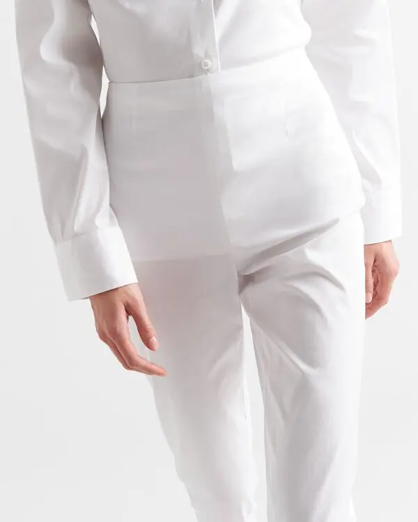 Prada Logo Detailed High-waist Straight Leg Pants