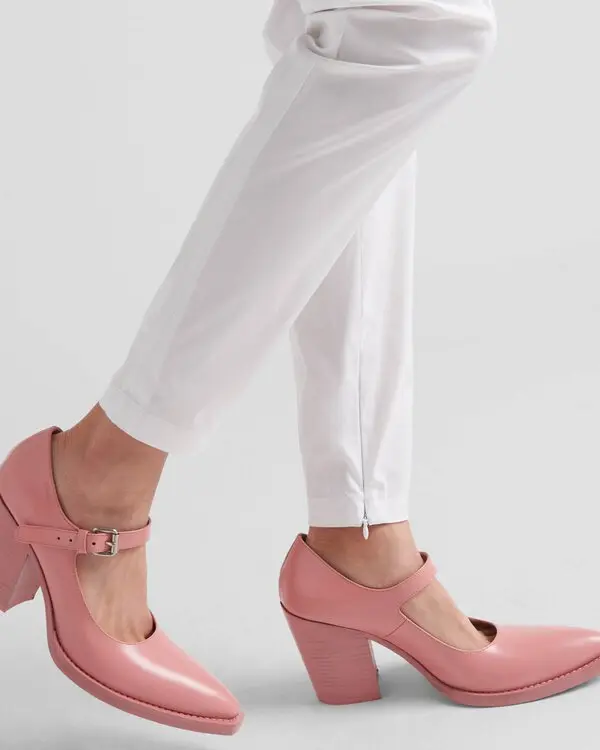 Prada Logo Detailed High-waist Straight Leg Pants