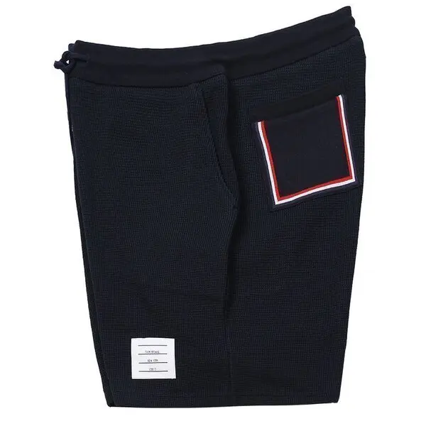 Thom Browne Rwb Stripe-trimmed Drawstring Track Shorts - Navy Blue
