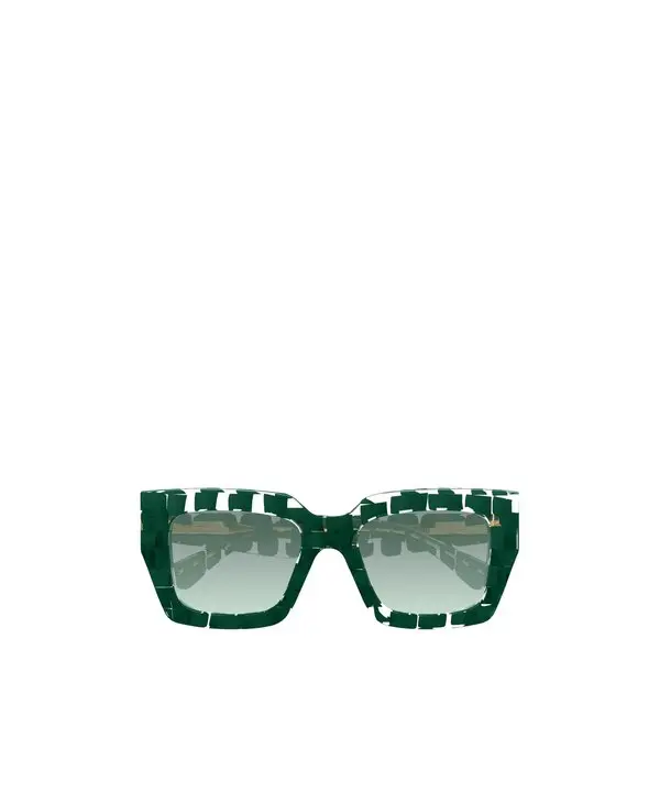 Bottega Veneta Rectangle Frame Sunglasses - Green