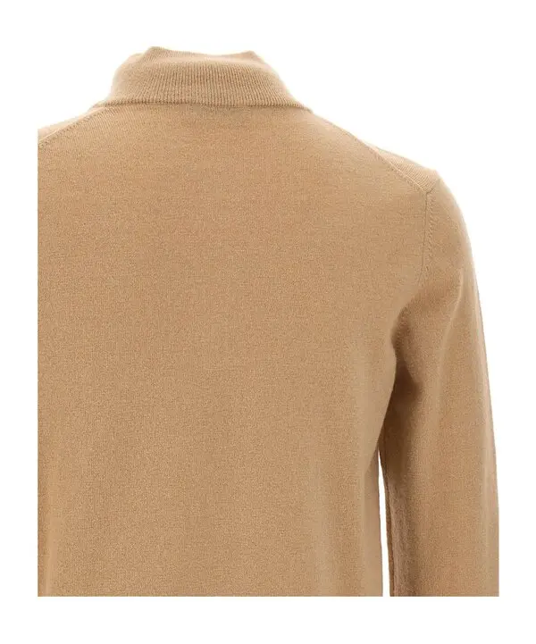 KANGRA High Neck Zip Knitwear - Beige