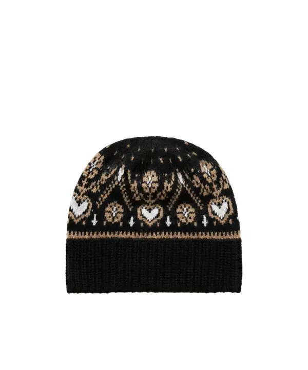 Khaite Fair Isle Cashmere Beanie - Black