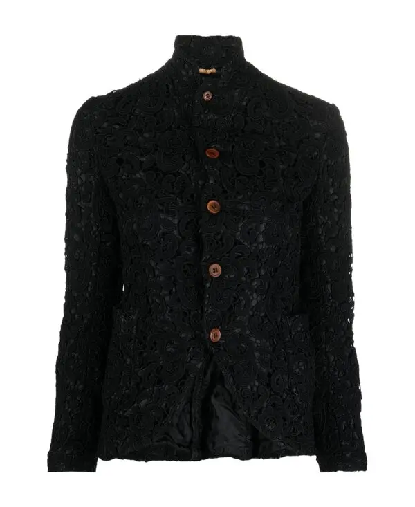 Comme Des Garçons Lace Button-detailed Jacket