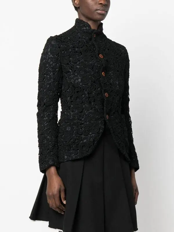 Comme Des Garçons Lace Button-detailed Jacket