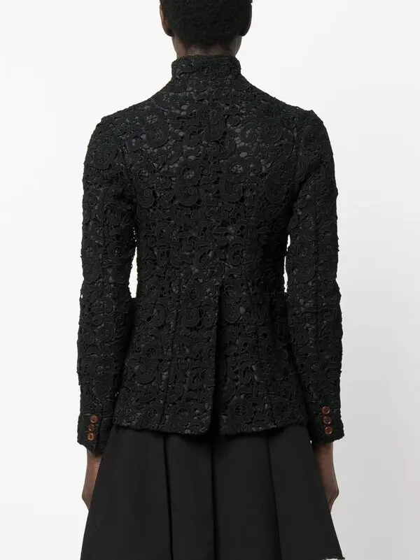 Comme Des Garçons Lace Button-detailed Jacket