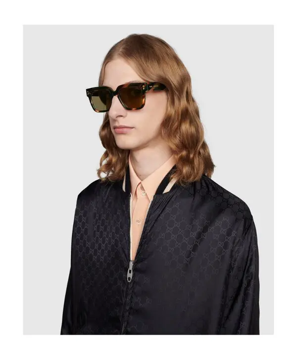 Gucci Rectangular Frame Sunglasses - Green