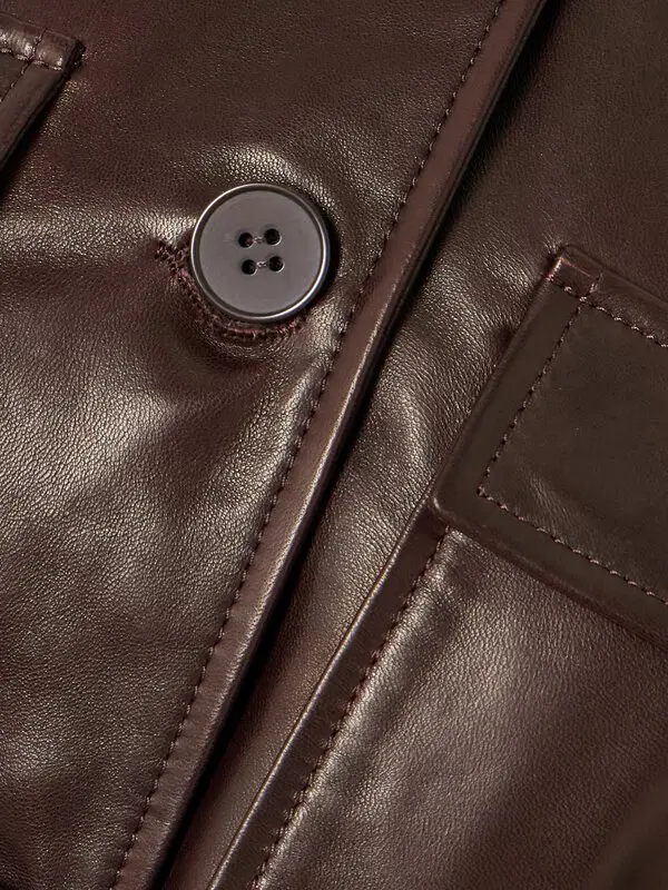 Nour Hammour Long-sleeved Leather Jacket