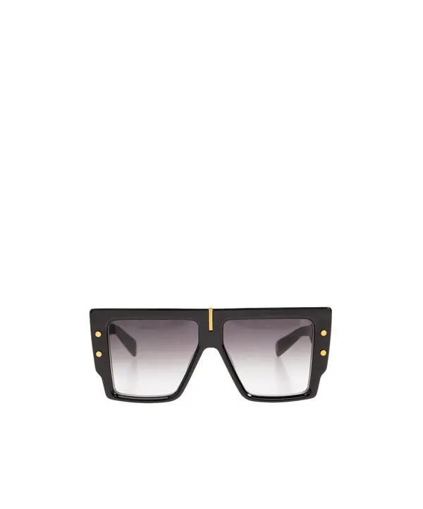 Balmain B-grand Rectangle Frame Sunglasses - Black