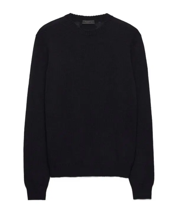 Prada Cashmere Crew-neck Sweater - Navy Blue