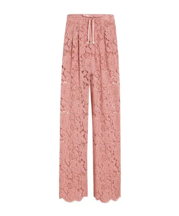 Dolce & Gabbana Floral Lace Wide-leg Trousers