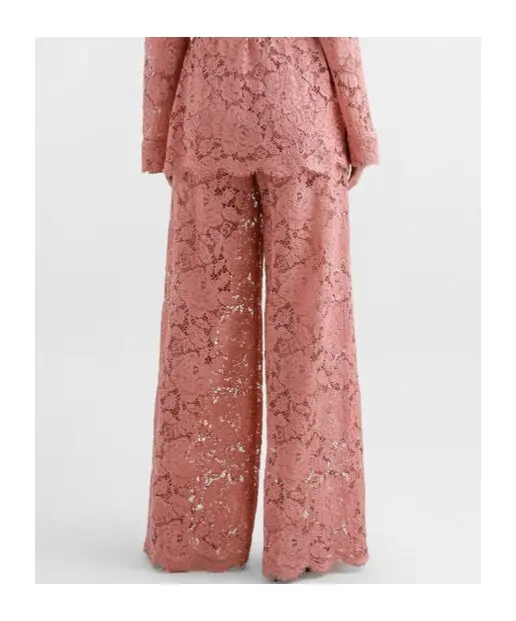 Dolce & Gabbana Floral Lace Wide-leg Trousers