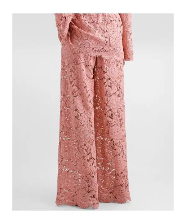 Dolce & Gabbana Floral Lace Wide-leg Trousers