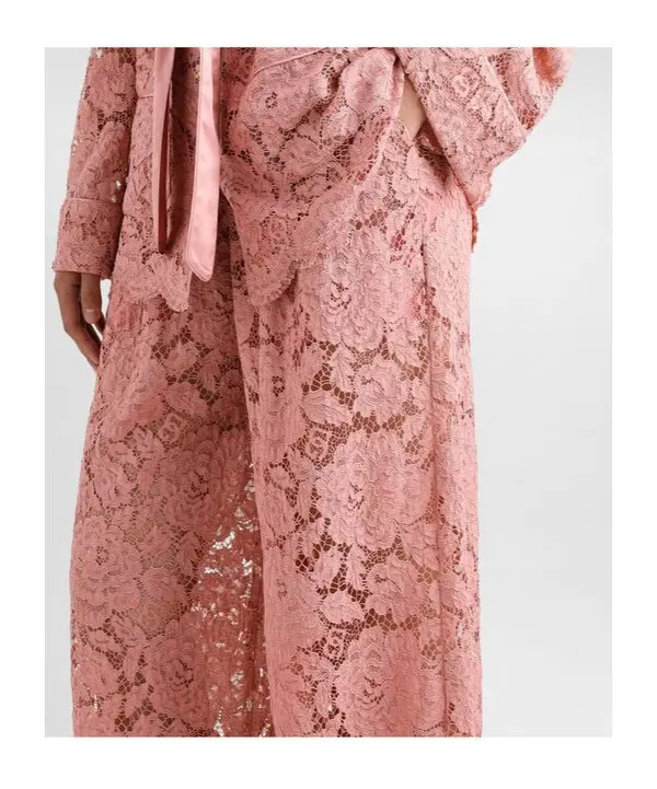 Dolce & Gabbana Floral Lace Wide-leg Trousers