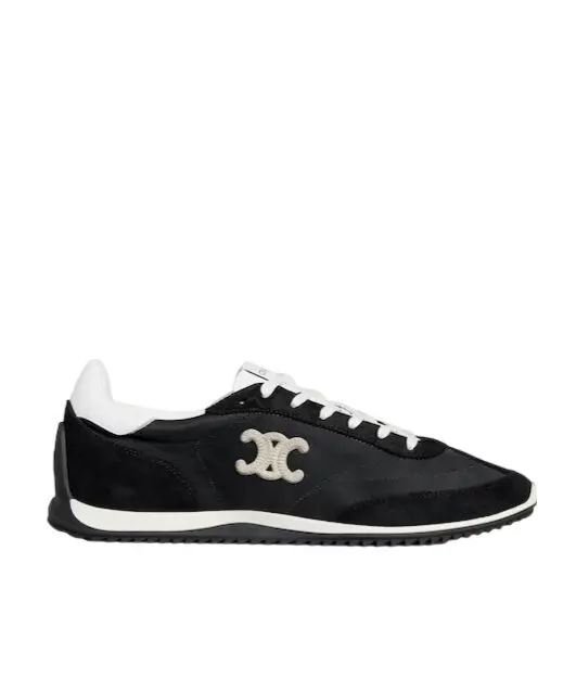 Celine Racer Sneaker In Nylon, Suede Calfskin, And Calfskin - Black