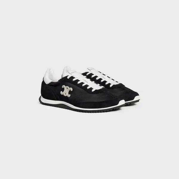 Celine Racer Sneaker In Nylon, Suede Calfskin, And Calfskin - Black