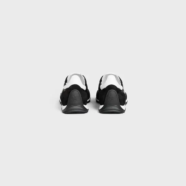 Celine Racer Sneaker In Nylon, Suede Calfskin, And Calfskin - Black