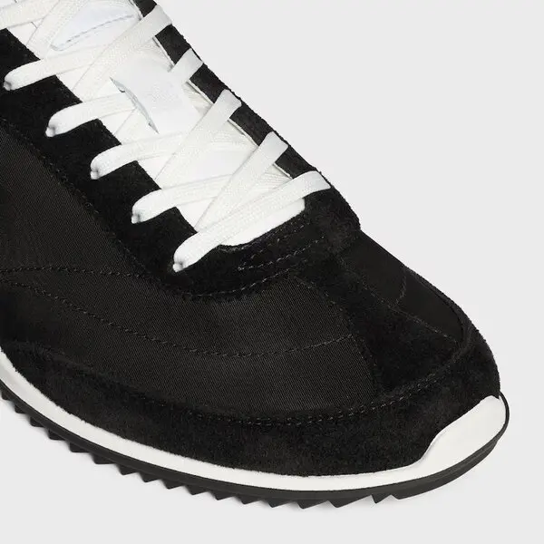 Celine Racer Sneaker In Nylon, Suede Calfskin, And Calfskin - Black