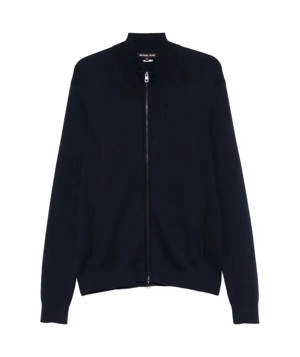 Michael Kors Zip-up High Neck Cardigan - Navy