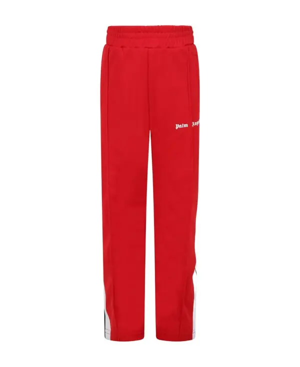 Palm Angels Logo Print Cotton Track Pants - Red