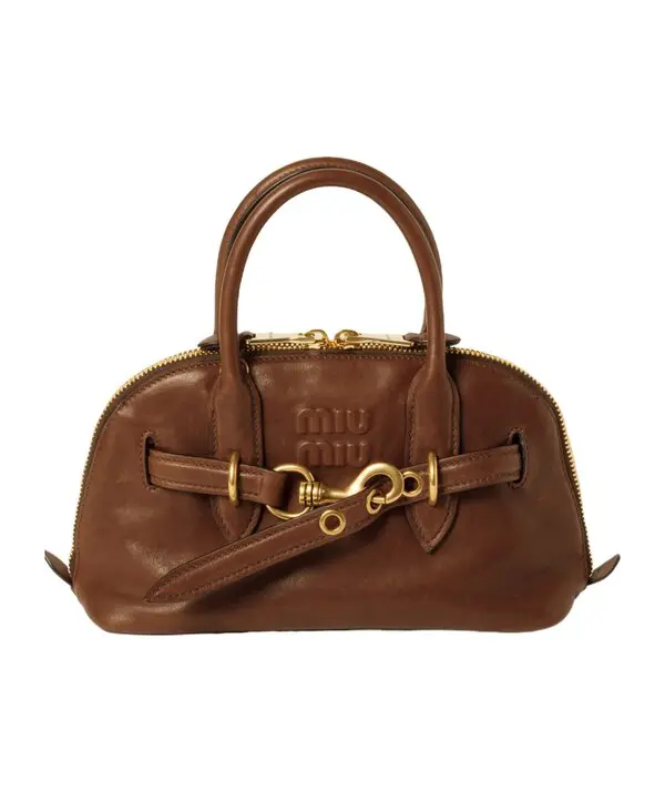 Miu Miu Aventure Nappa Leather Top-handle Bag - Oak