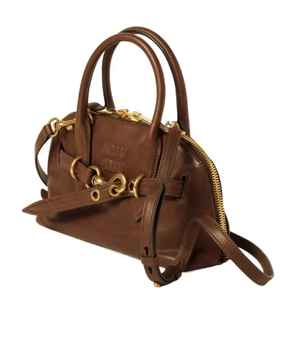 Miu Miu Nappa Leather Top-handle Bag - Oak