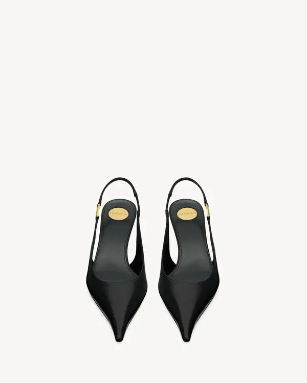 Saint Laurent Vendome Slingback Pumps In Smooth Leather