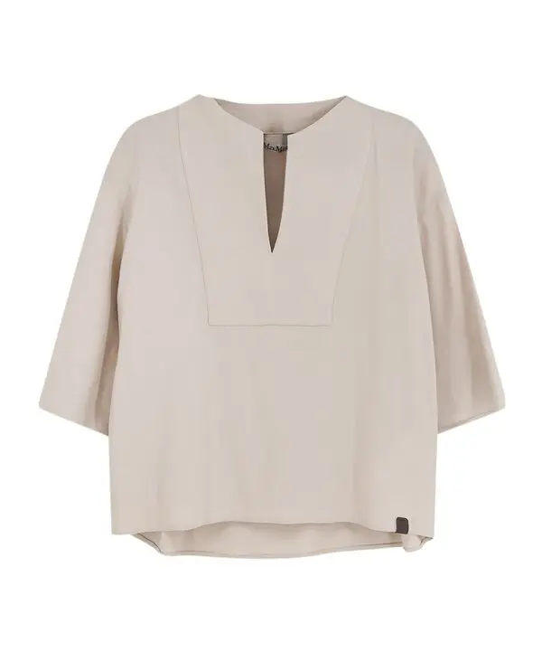 Max Mara Sospiro V-neck Top With Three-quarter Sleeves - No