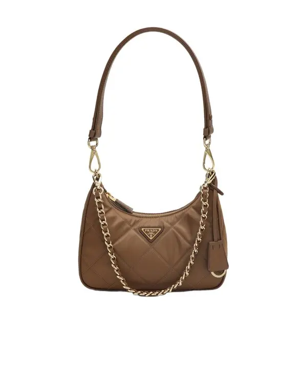Prada Re-edition Quilted Zipped Shoulder Bag - Brown