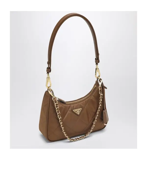 Prada Re-edition Quilted Zipped Shoulder Bag - Brown