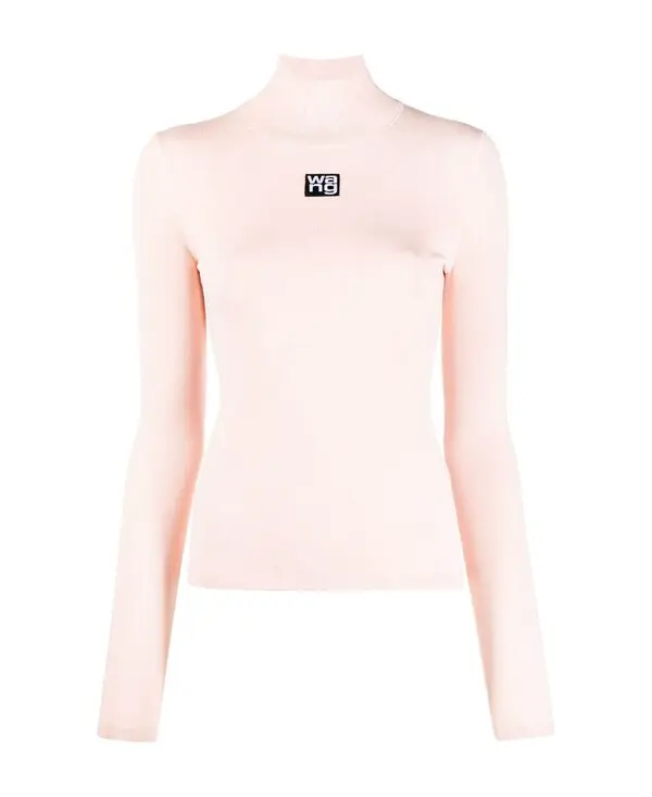 Alexander Wang Fitted Turtleneck Jumper With Chest Logo - No