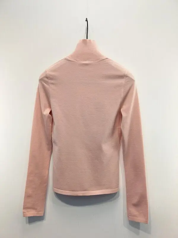 Alexander Wang Fitted Turtleneck Jumper With Chest Logo - Pink