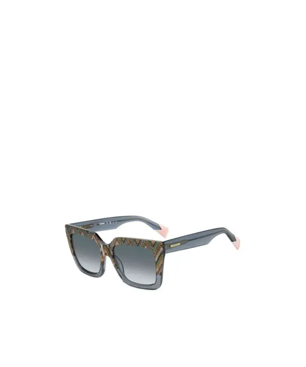 Missoni Zigzag Pattern Rectangle Frame Sunglasses - Gray