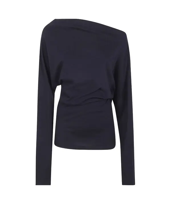 ANN DEMEULEMEESTER Asymmetrical One Shoulder Top - Black