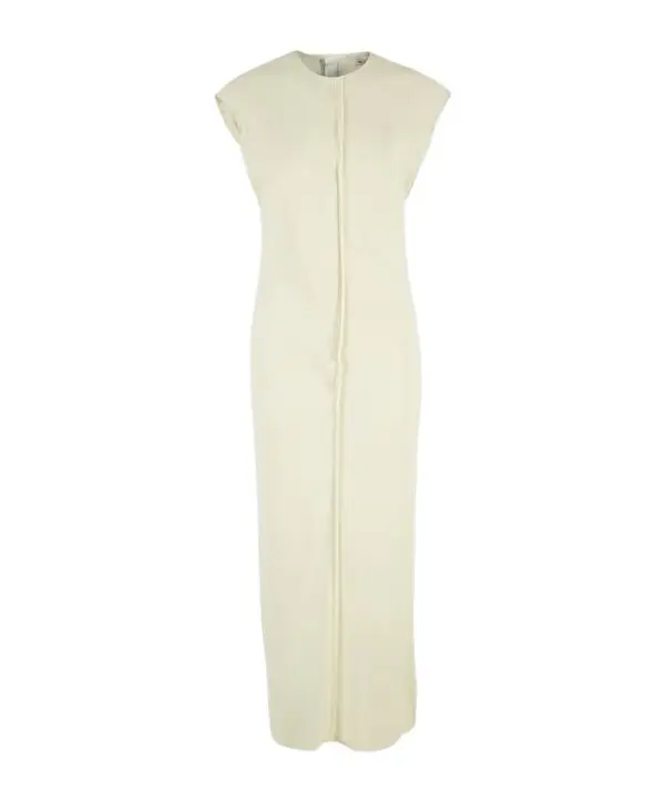 AMI Paris Raw-edge Sleeveless Midi Dress - Ivory