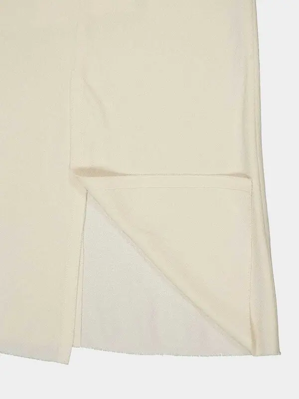 AMI Paris Raw-edge Sleeveless Midi Dress - Ivory
