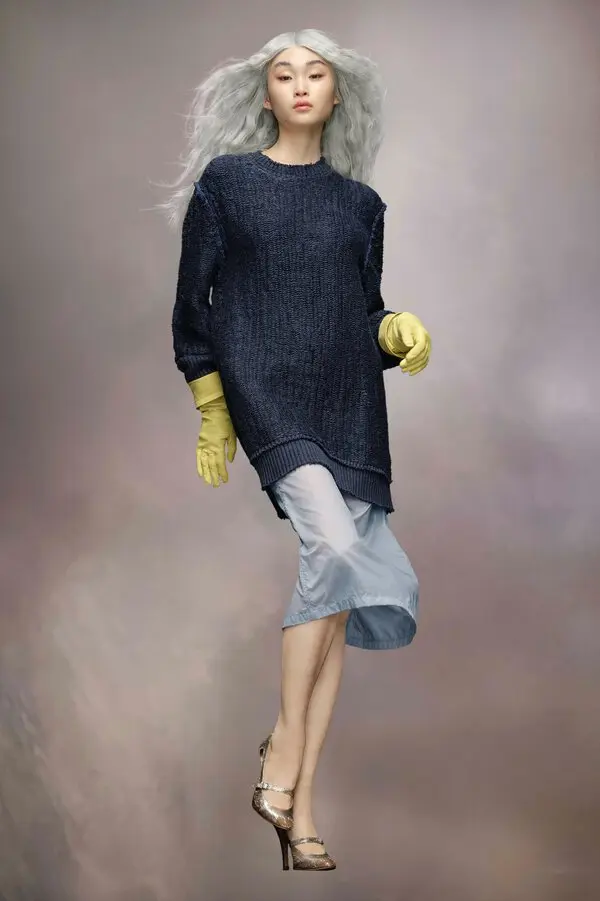 MAISON MARGIELA Raw Woven Knit Sweatshirt