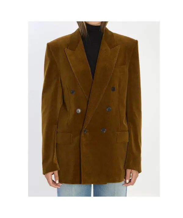 Saint Laurent Double-breasted Corduroy Blazer