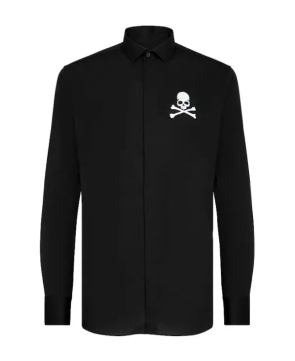 Philipp Plein Skull Logo Long-sleeved Shirt