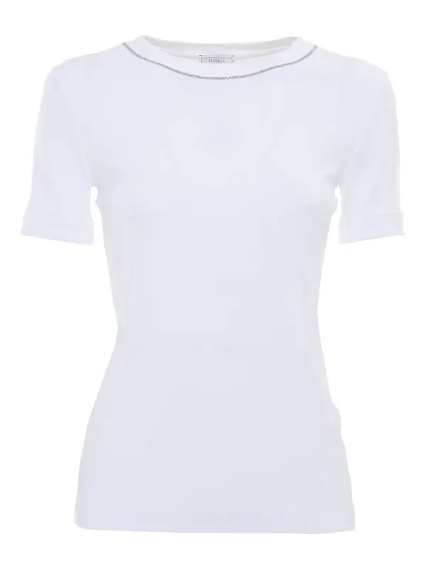 Peserico Stretch-jersey Micro-rib T-shirt - White