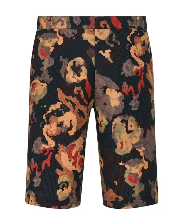 Dior Allover Printed Cotton Seersucker Bermuda Shorts