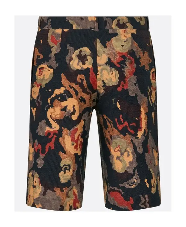 Dior Allover Printed Cotton Seersucker Bermuda Shorts