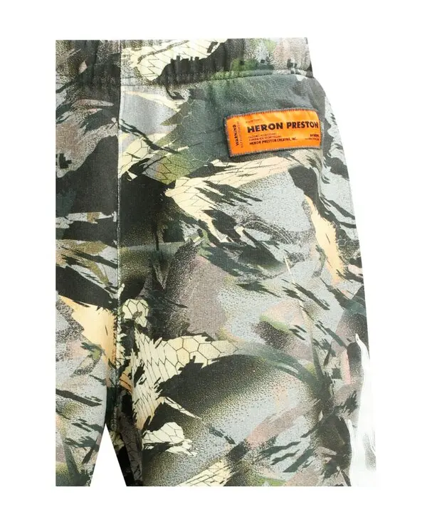 Heron Preston Camouflage Logo Patch Shorts