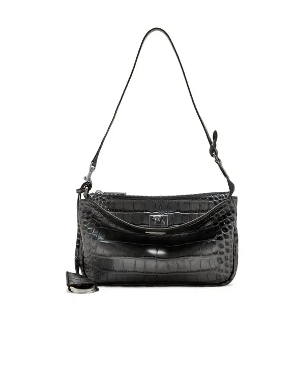 Balenciaga Rodeo Sling Embossed Shoulder Bag - Black