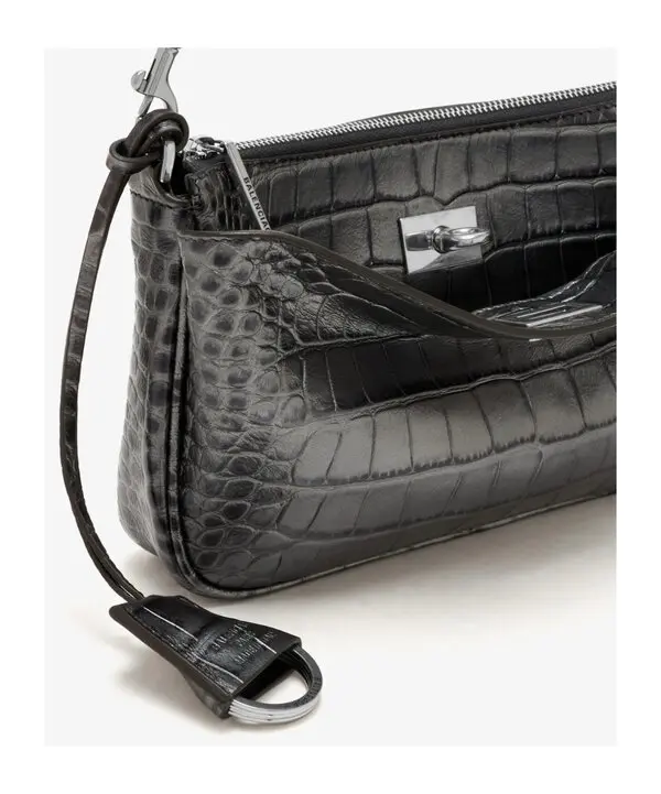 Balenciaga Rodeo Sling Embossed Shoulder Bag - Black