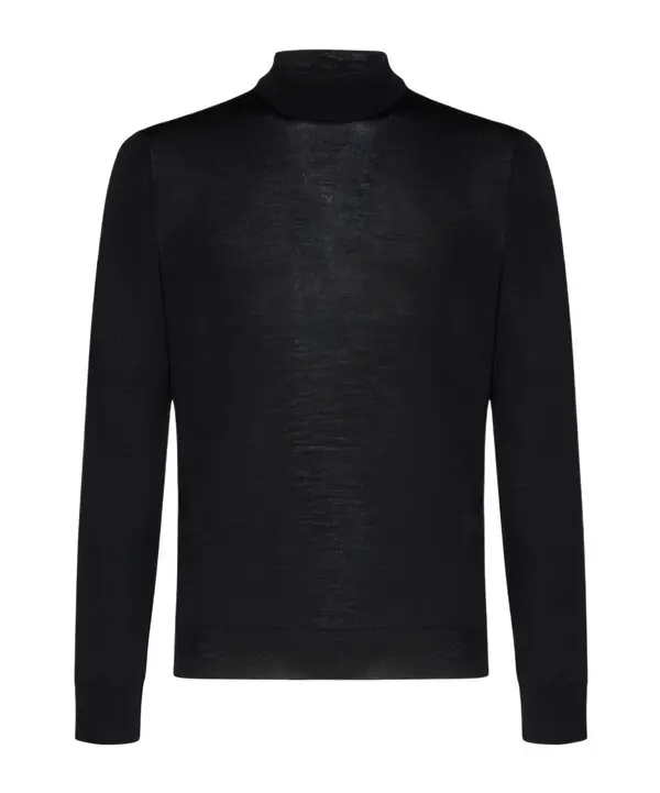 DRUMOHR Mock-neck Merino Wool Jumper - Black