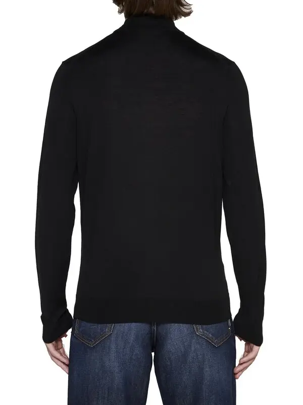 DRUMOHR Mock-neck Merino Wool Jumper - Black