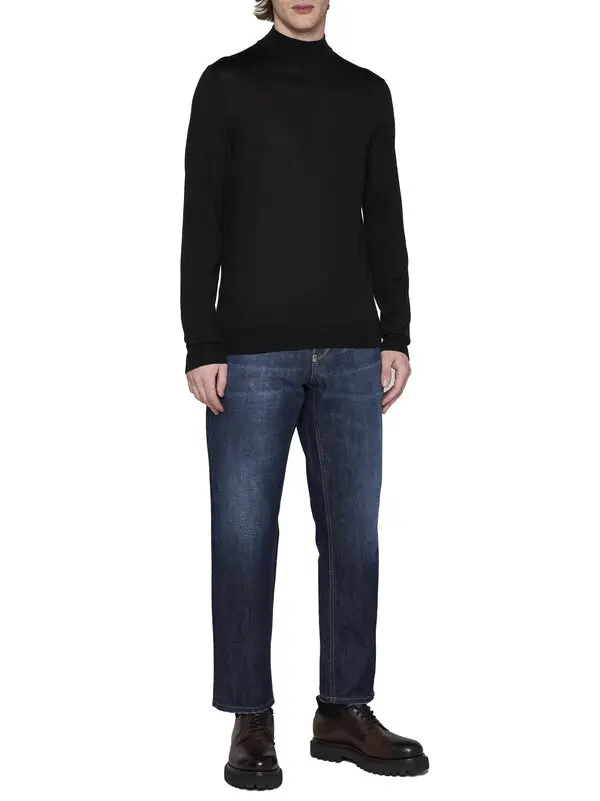DRUMOHR Mock-neck Merino Wool Jumper - Black