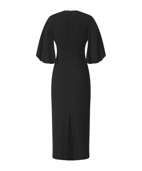 Pinko Embellished Detail Midi Dress With Short Sleeves