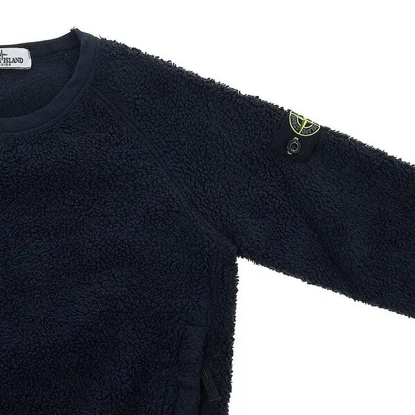 Stone Island Long Sleeve Logo Sweater - Blue